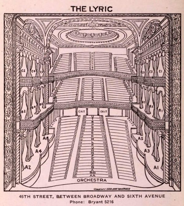 Vintage seating charts for famous old Broadway theatres in New York ...