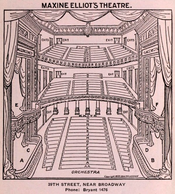 Vintage seating charts for famous old Broadway theatres in New York ...