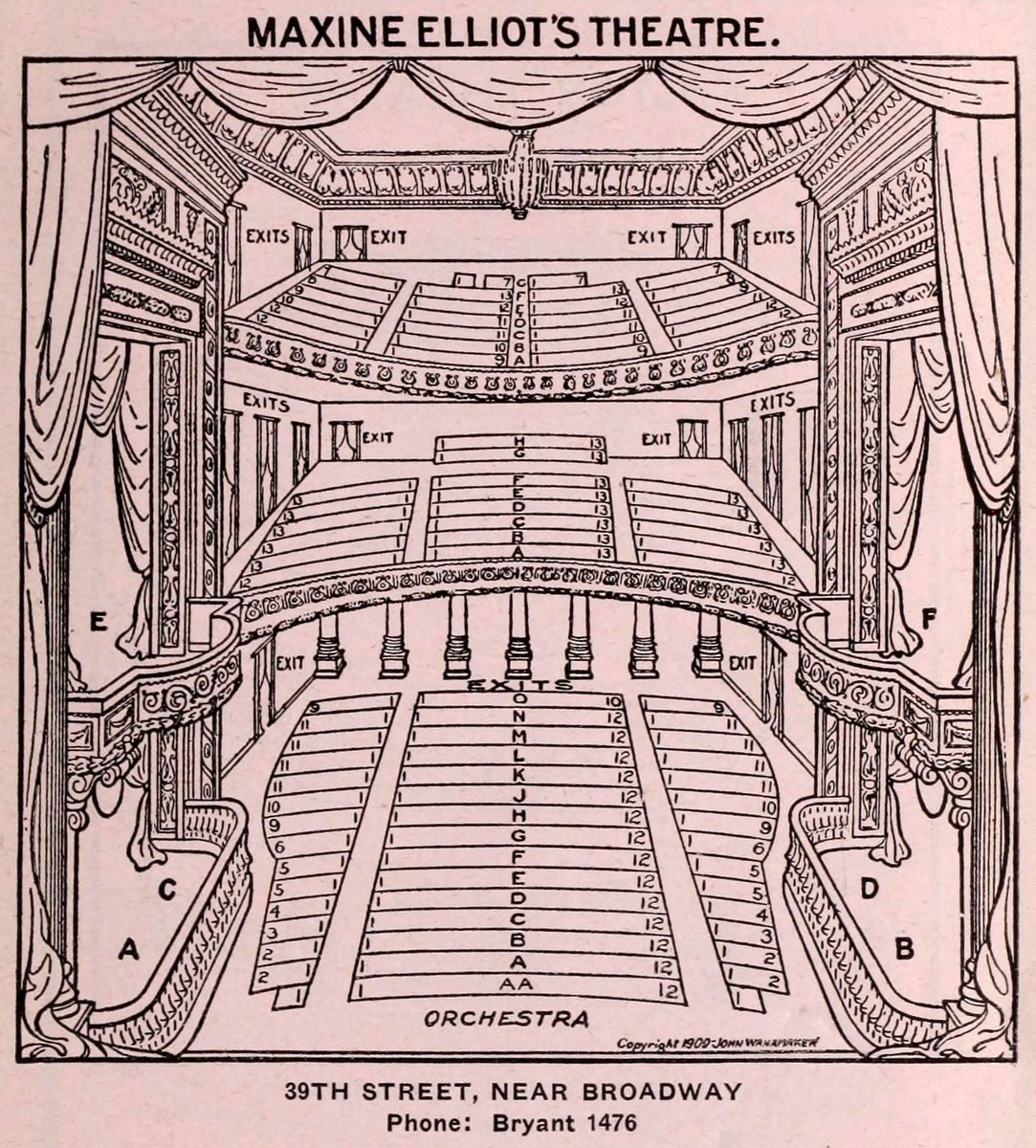 Vintage seating charts for famous old Broadway theatres in New York ...