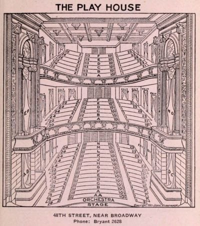 Vintage seating charts for famous old Broadway theatres in New York ...