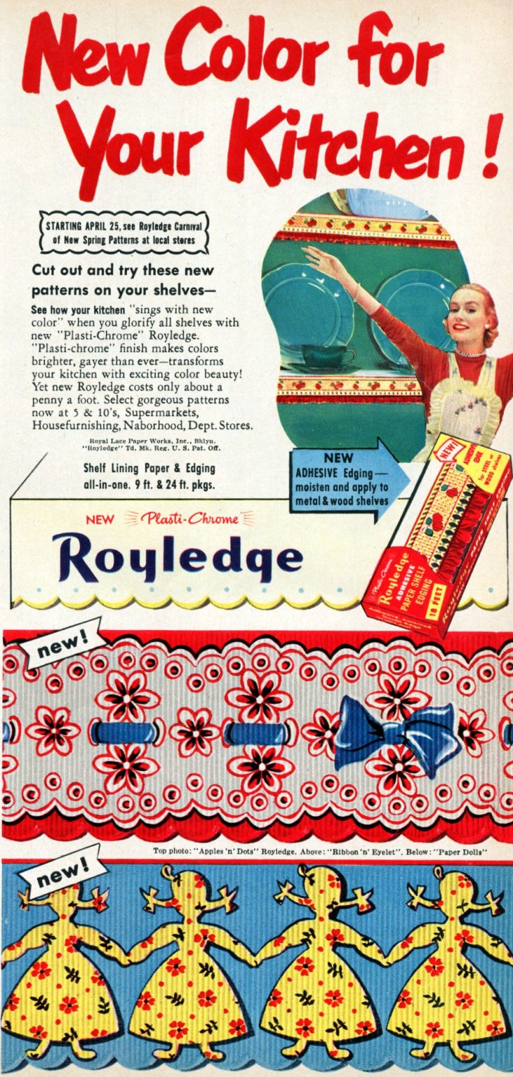 Retro shelf edging & lining paper from the '50s & '60s - Click Americana