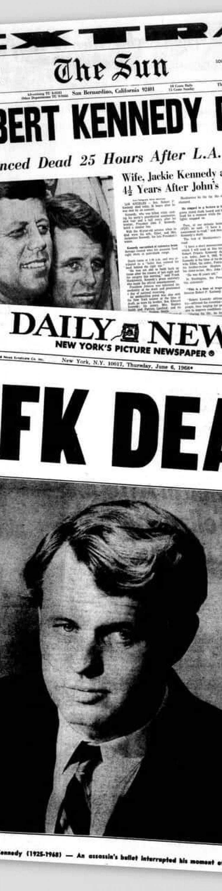 News headlines from when Senator Bobby Kennedy was shot (1968) - Click ...