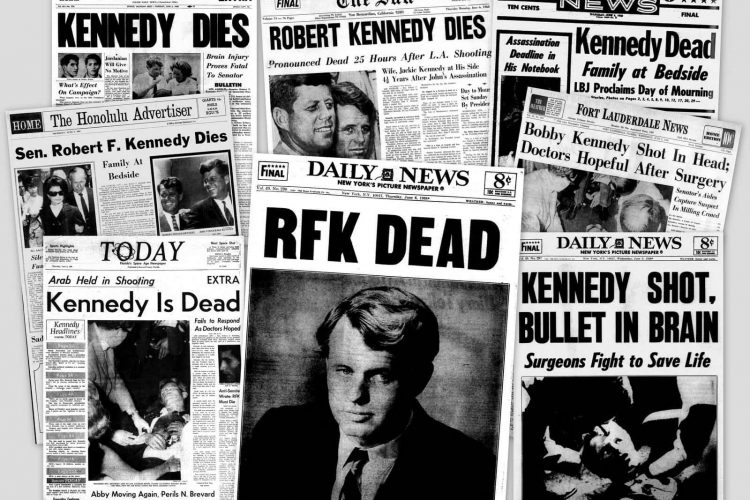 News headlines from when Senator Bobby Kennedy was assassinated (1968 ...