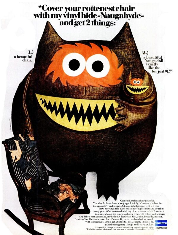 Remember the Nauga, the adorable toy monster mascot for Naugahyde vinyl ...