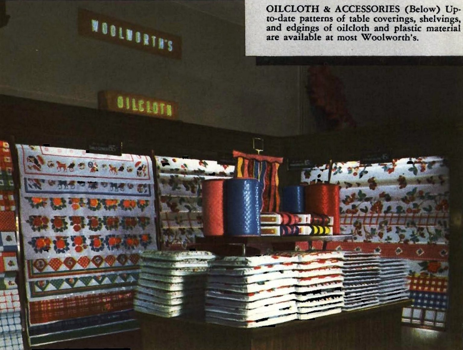 Old-fashioned oilcloth was pretty & popular decor for kitchens in the ...