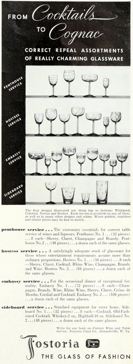 Vintage Fostoria glass: 100+ gorgeous patterns, colors & styles of the ...