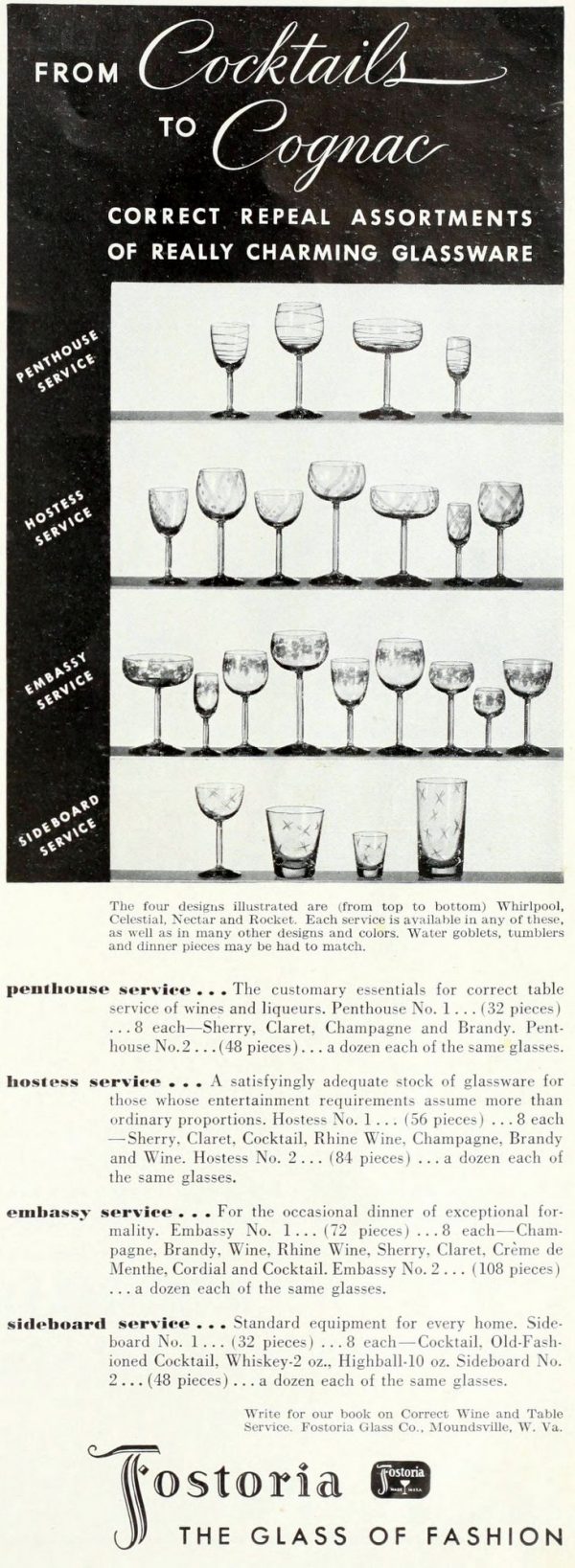 Vintage Fostoria glass: 100+ gorgeous patterns, colors & styles of the ...