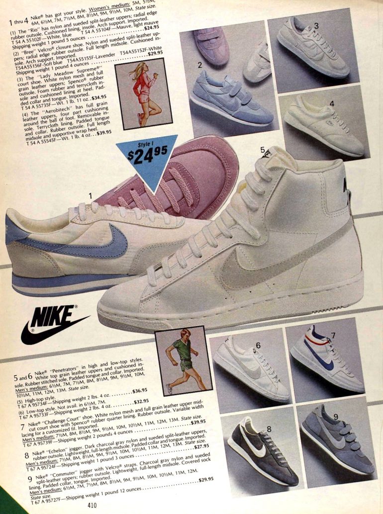 Vintage 1980s Nike shoes, from regular retro sneakers to classic Air ...