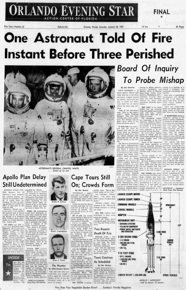 How the Apollo 1 astronauts tragically died in a flash fire on the ...