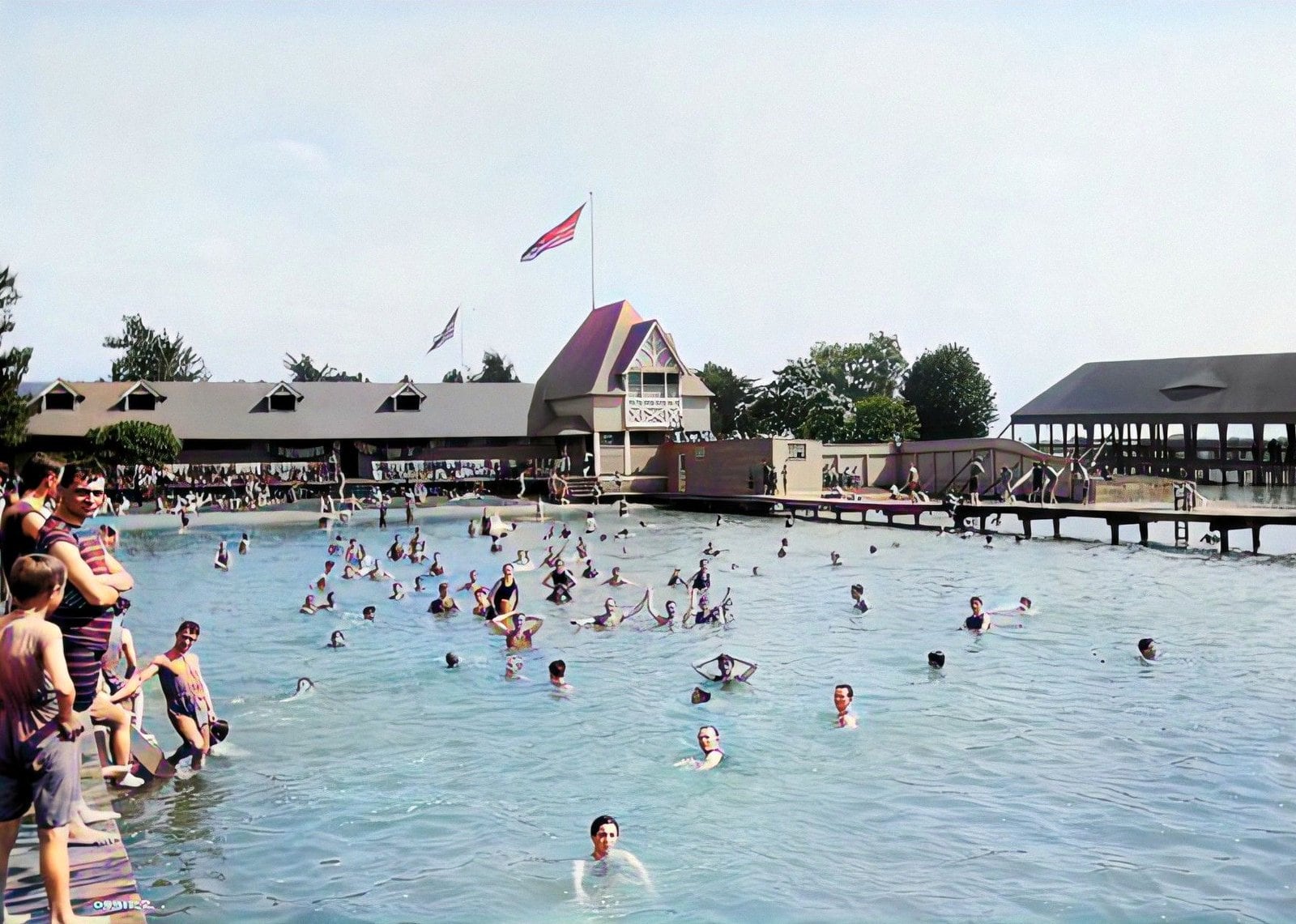 Huge old outdoor public swimming pools like these made summertime cool ...