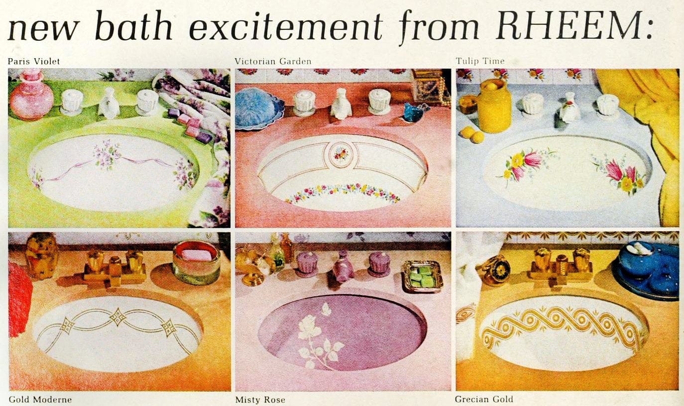 See some fancy decorated vintage bathroom sinks that used to be so ...