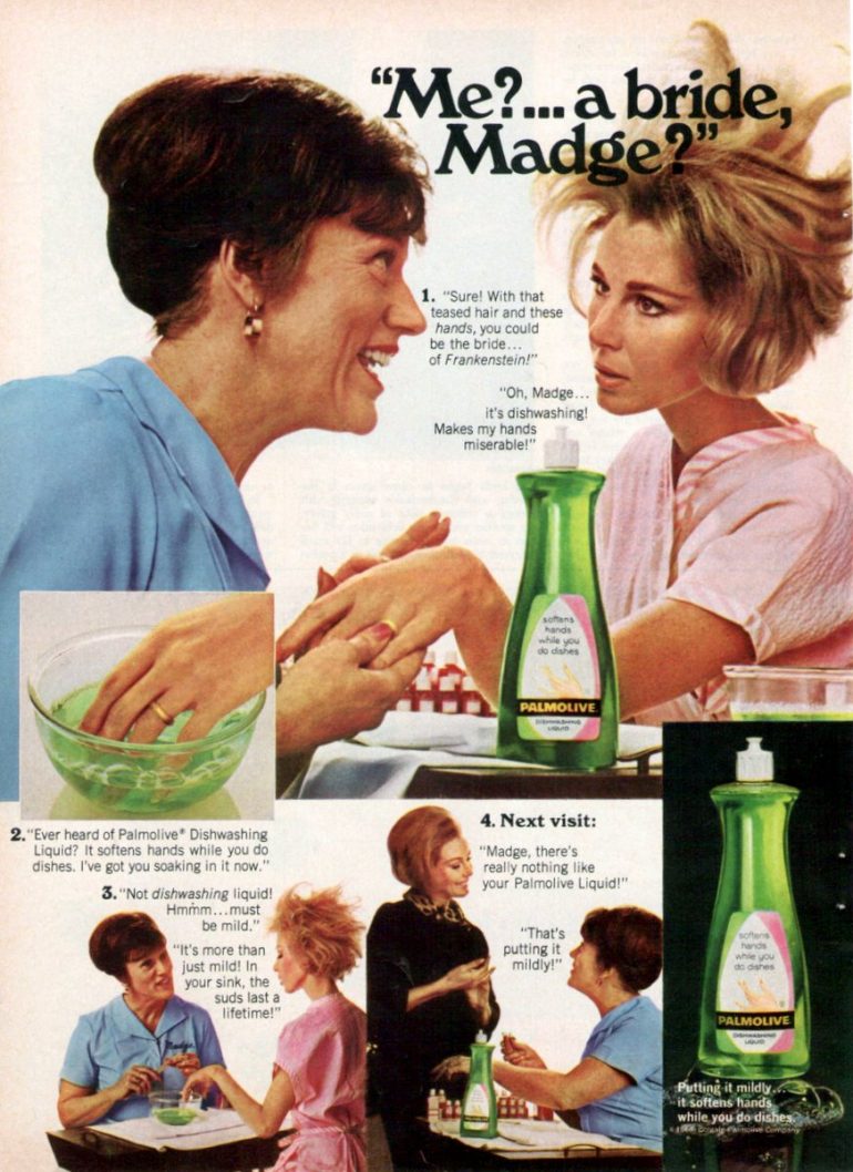 "You're soaking in it!" Vintage Palmolive ads featuring Madge the ...