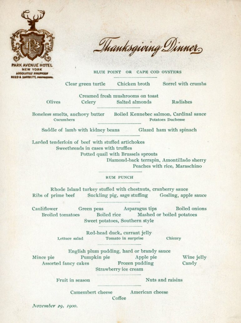 What a vintage Thanksgiving menu looked like before canned cranberry ...