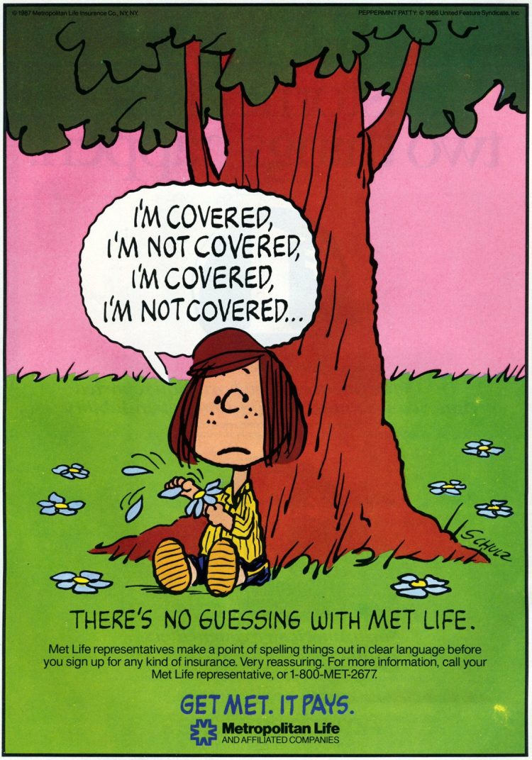 Remember how the Peanuts gang starred in these old Met Life ads ...