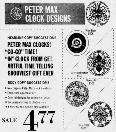 Vintage Peter Max clocks: The very '60s-style wild & wonderful ways to ...
