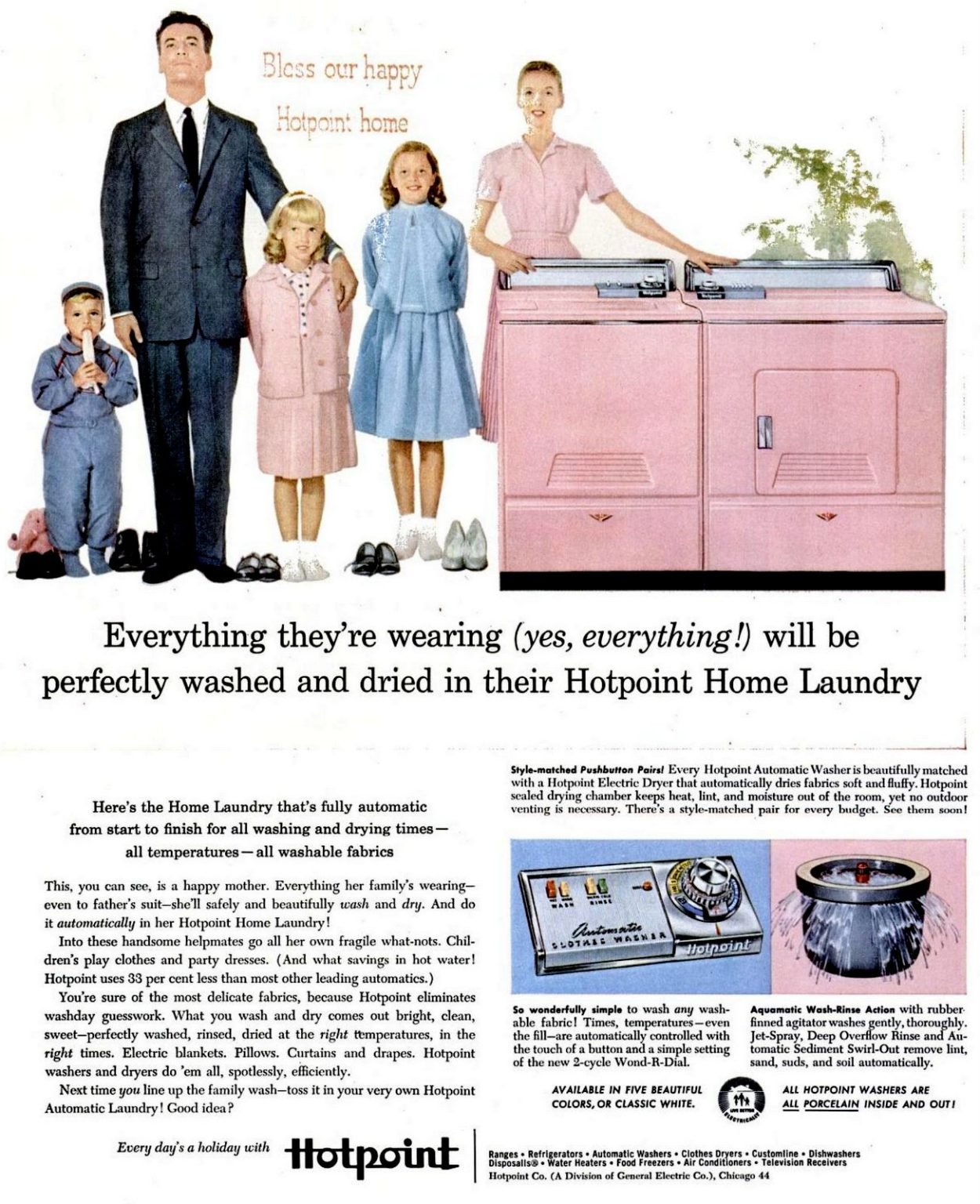 See pastel pink washers & dryers from the 50s & 60s - Click Americana