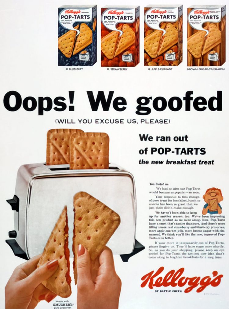 Invented in the 1960s, Kellogg's Pop Tarts toaster pastries are more ...