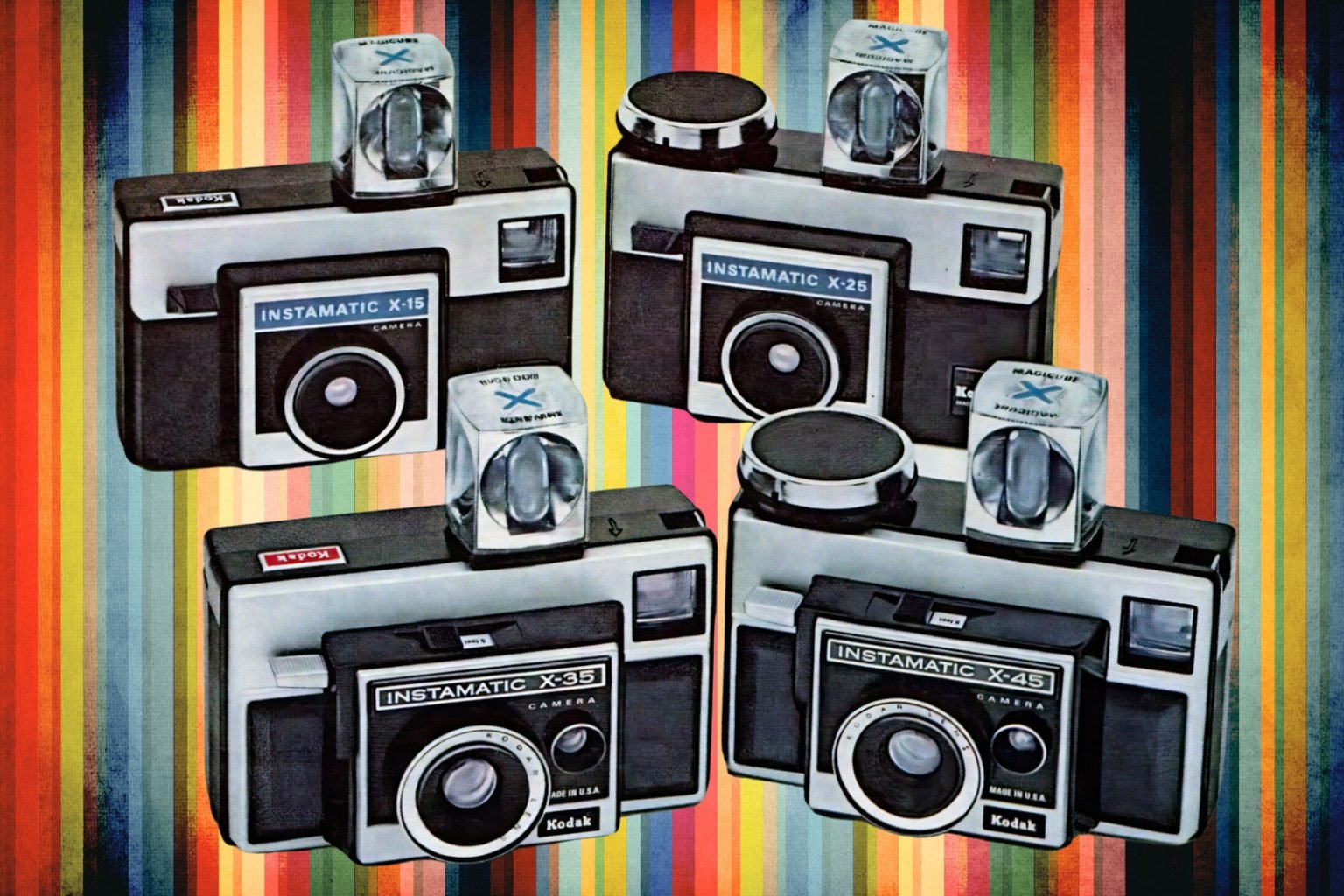 The extremely popular Kodak Instamatic camera was simple, boxy & iconic ...