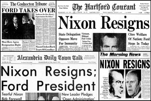 Nixon's resignation: Headlines from the President's last days in office ...