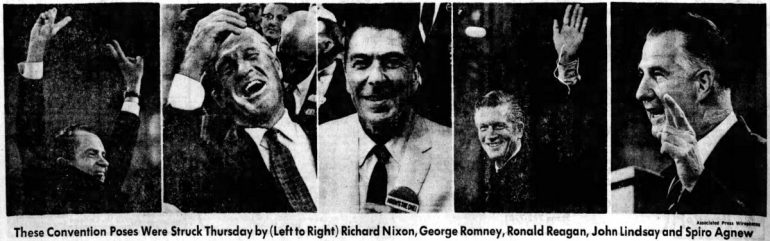 The '68 Presidential election: Nixon, Romney, McCarthy, Reagan ...