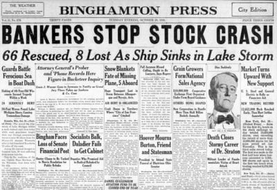 The Great Depression Newspaper Headlines From The 1929