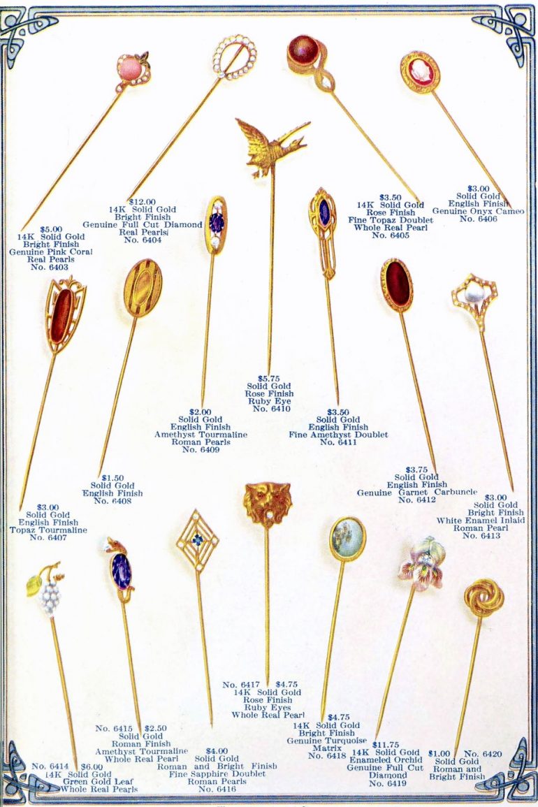 Antique stickpins & scarf pins: Jewelry from the Victorian & Edwardian ...