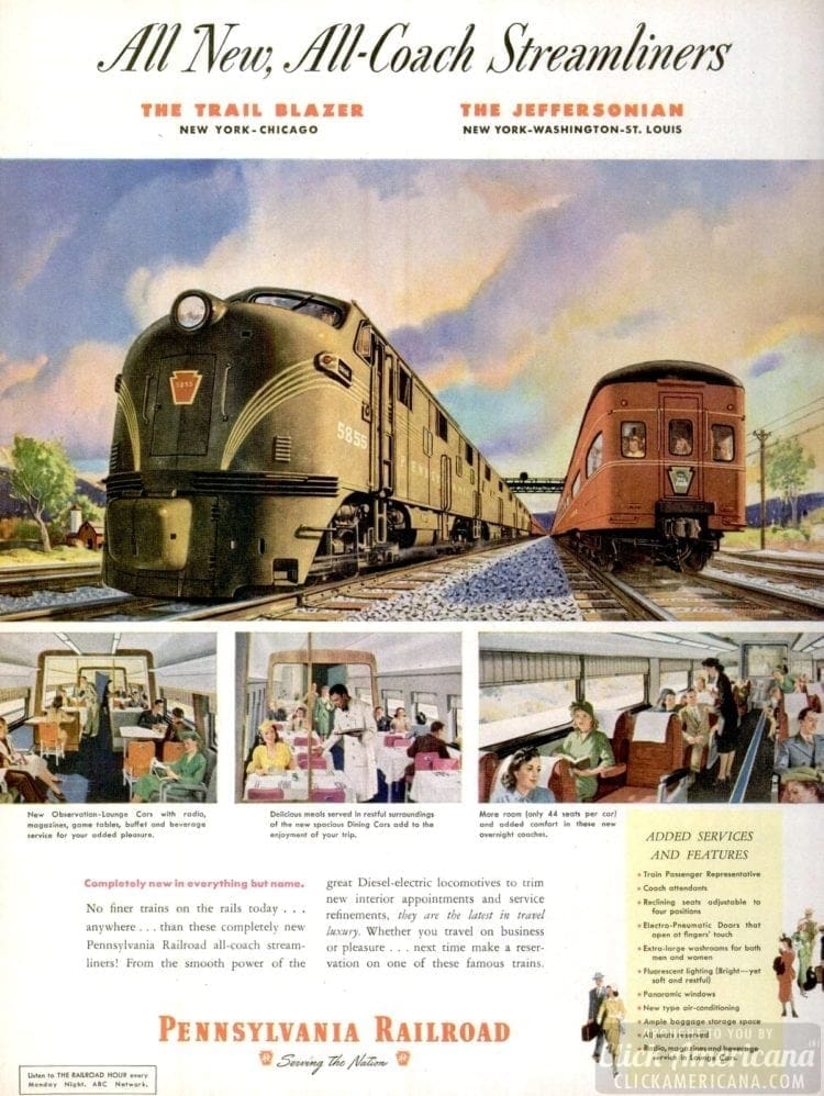 See trains from the 1940s, when passengers could ride the railroad in ...