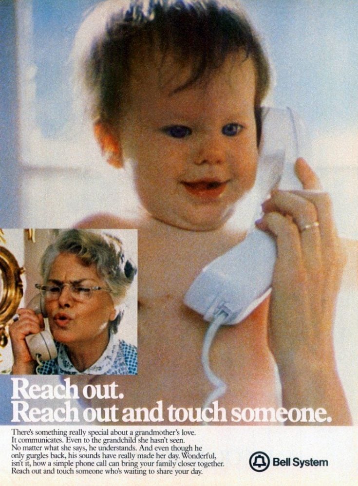 Remember that AT&T jingle, 'Reach out and touch someone'? Hear it again ...