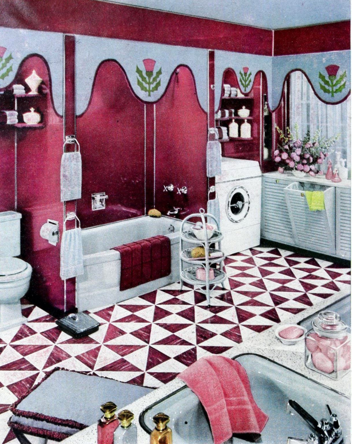 Vintage home style: 1950s vinyl floor tiles in square patterns - Click ...