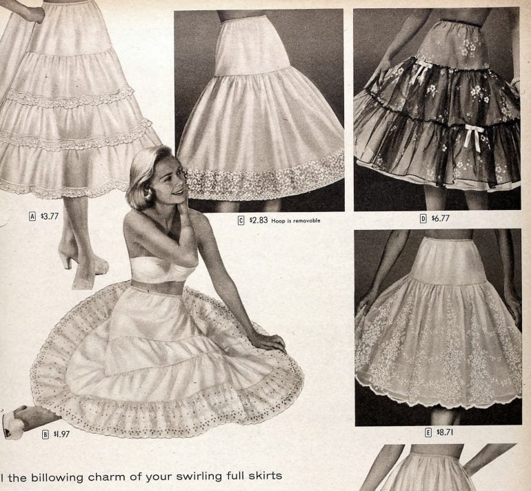 Crinolines & petticoat skirts were big style in the 1950s... and in the ...