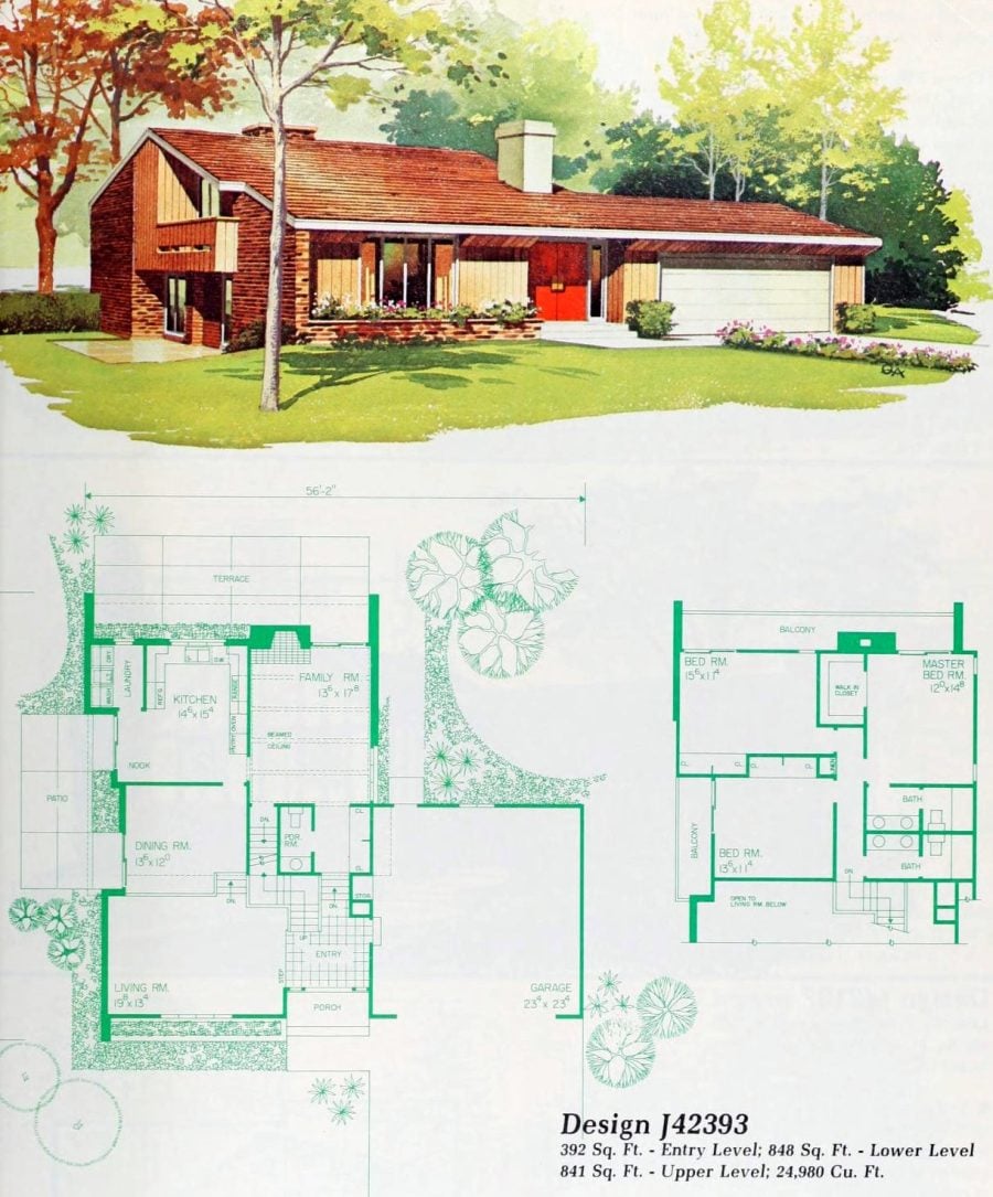 The most popular 1970s house plans: Ranch, contemporary, split levels ...