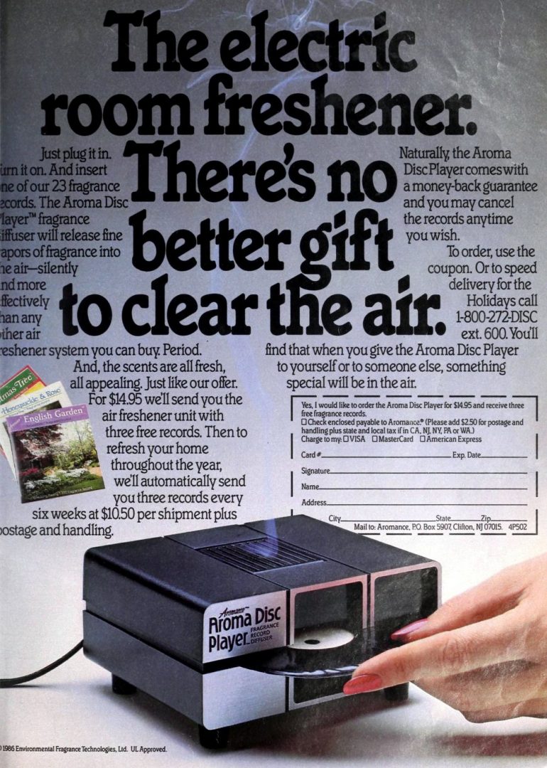 Aroma Disc: The '80s high-tech version of scented candles - Click Americana