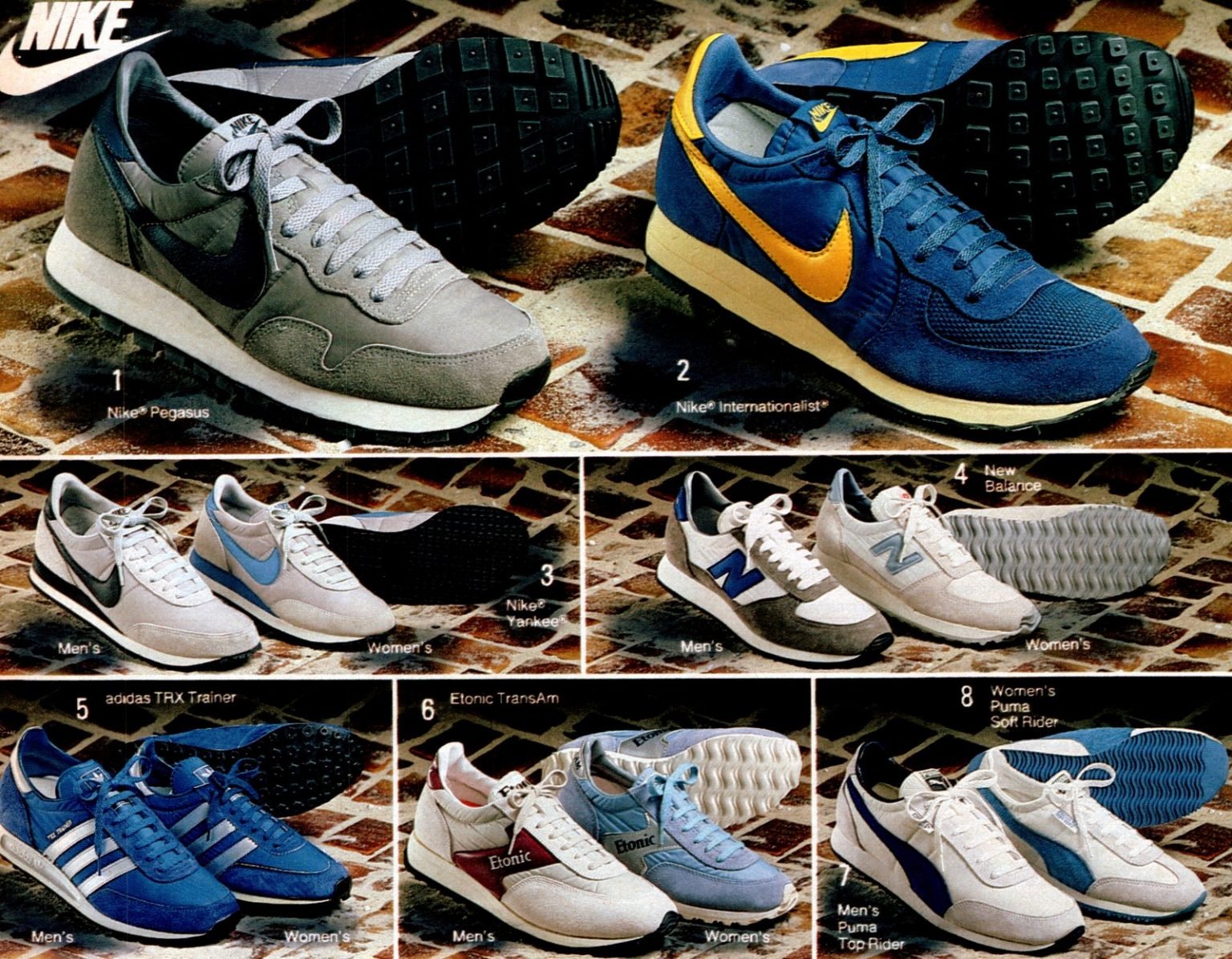 Vintage 1980s Nike shoes, from regular retro sneakers to classic Air ...