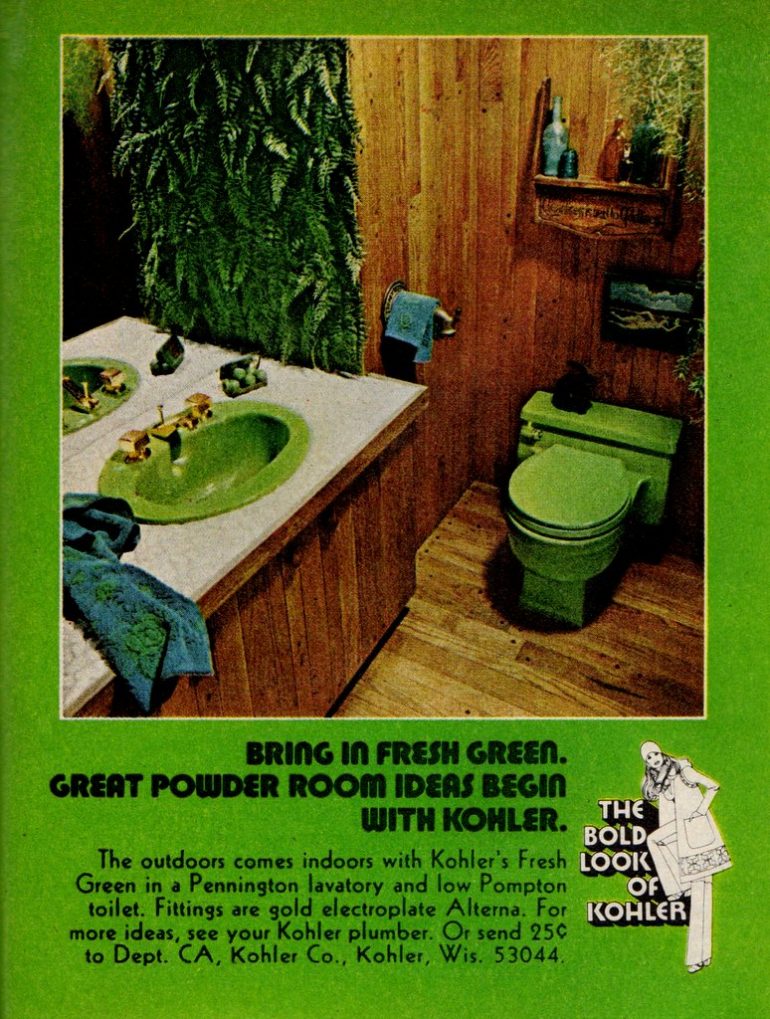 4 retro '70s powder rooms with power color - Click Americana