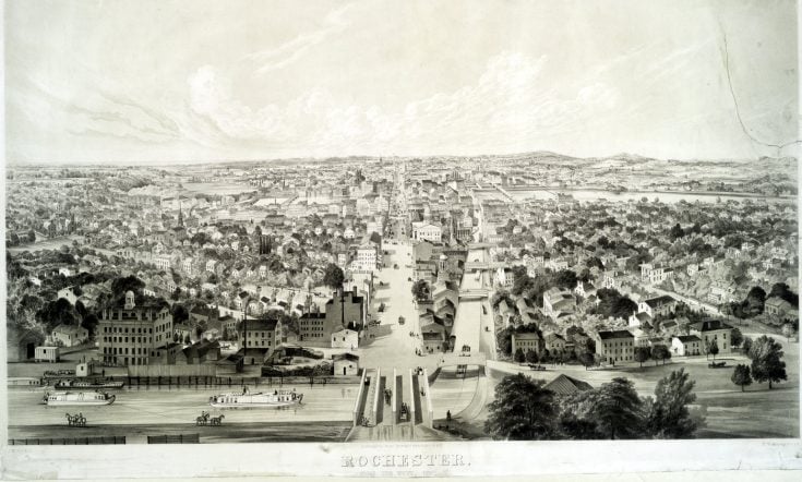 See old Rochester, New York from 10,000 feet up - and 100 years back ...
