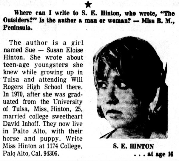 How Outsiders & Rumble Fish author S E Hinton got her start (1975 ...