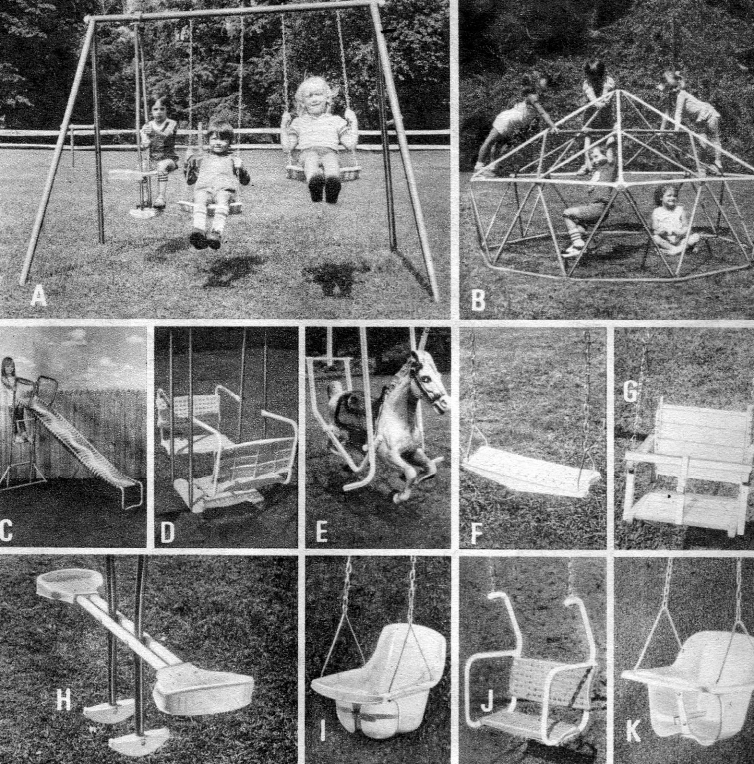 Check out these 36 vintage metal swing sets that offered backyard fun ...