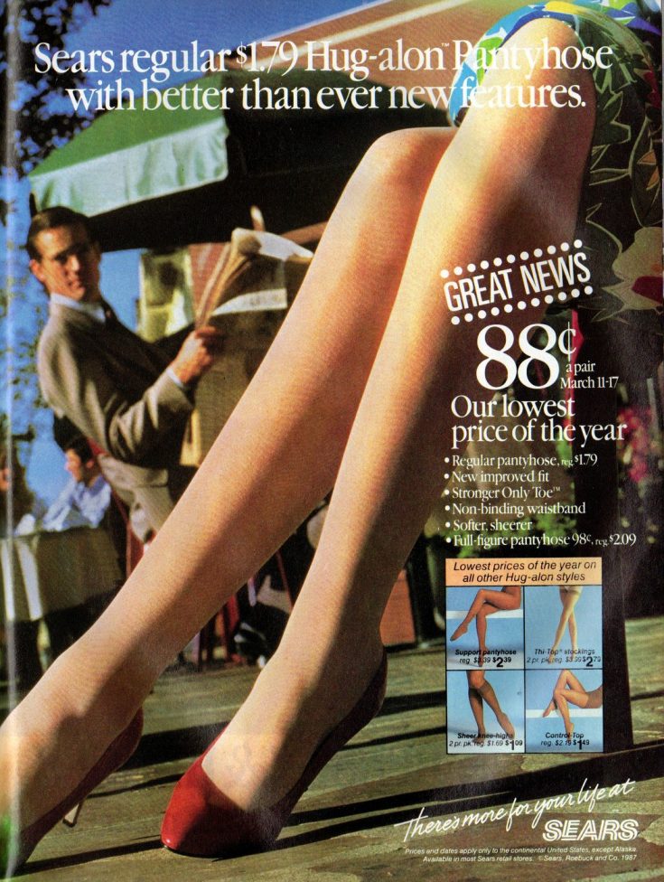 Vintage 80s tights, pantyhose & nylons came in lots of awesome colors & textures - Click Americana