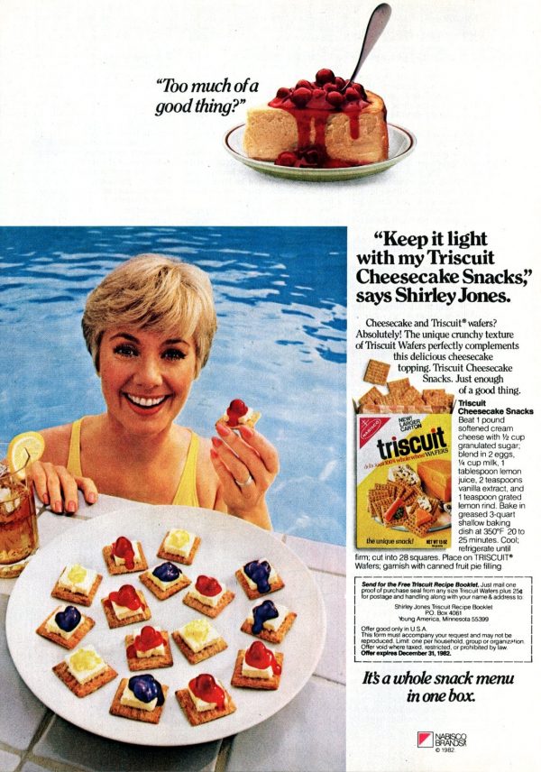 Shirley Jones with Triscuit cheesecake snacks & mini pizza recipes ...