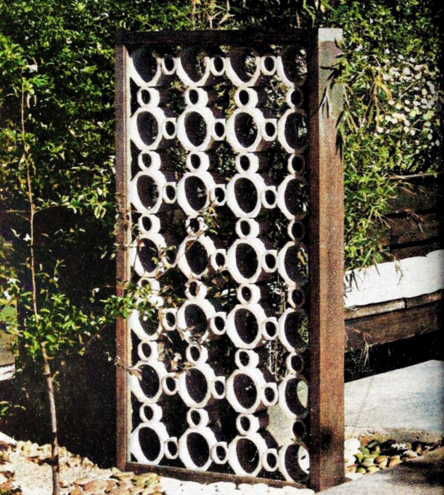 Decorative concrete block offered privacy & light for mid-century ...
