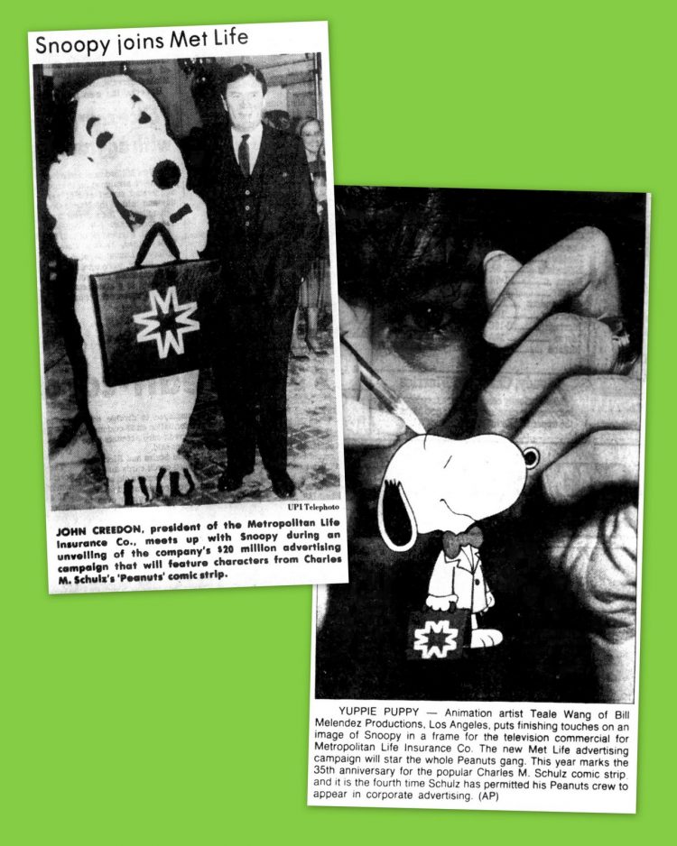 Remember how the Peanuts gang starred in these old Met Life ads ...