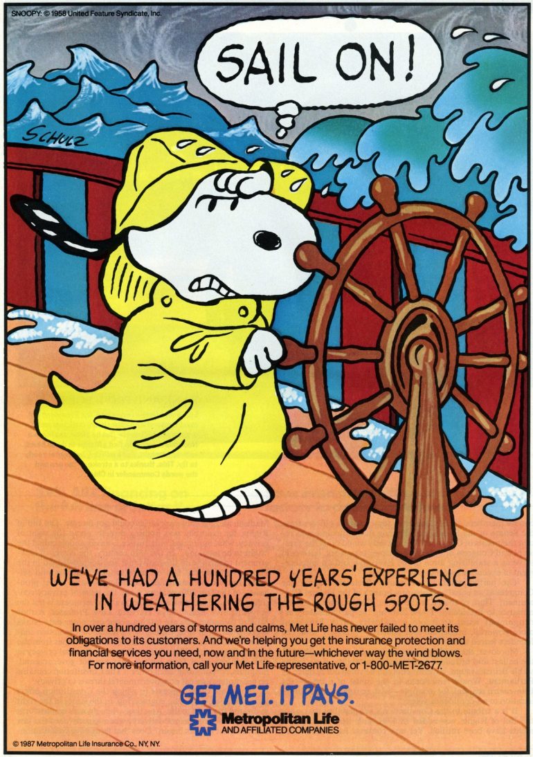 Remember how the Peanuts gang starred in these old Met Life ads ...