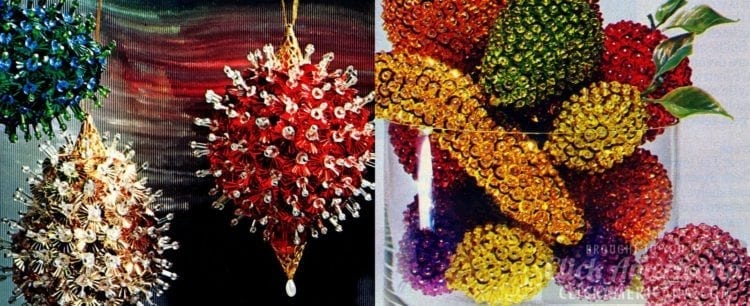 Sparking sequined crafts: Jeweled fruit & Christmas ornaments (1972 ...