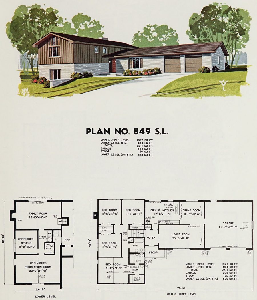 The most popular 1970s house plans: Ranch, contemporary, split levels ...