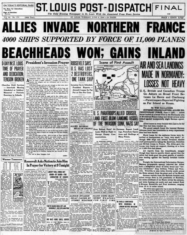 D-Day invasion of France: See WW2 newspaper headlines (1944) - Click ...