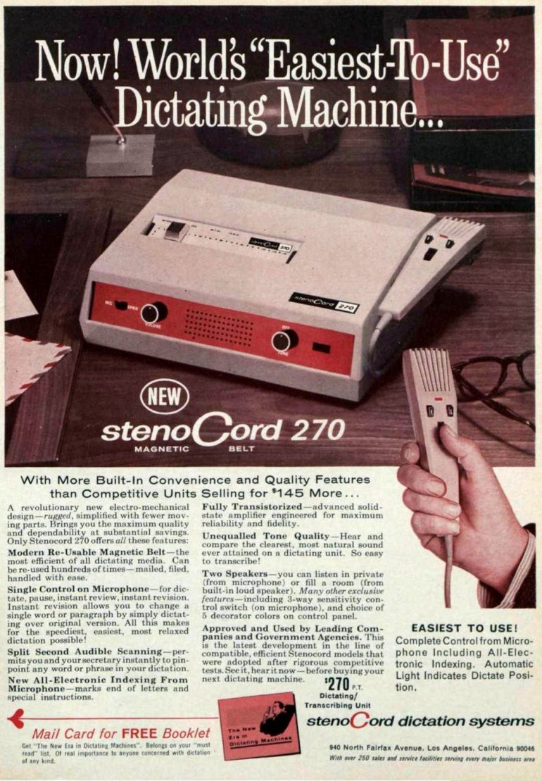 How a Dictaphone & other vintage office transcription machines worked ...