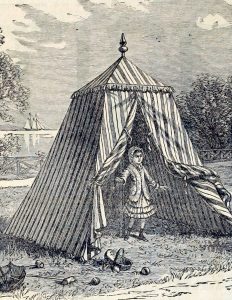 Remember old-fashioned striped outdoor tents & cabanas? Take a look ...