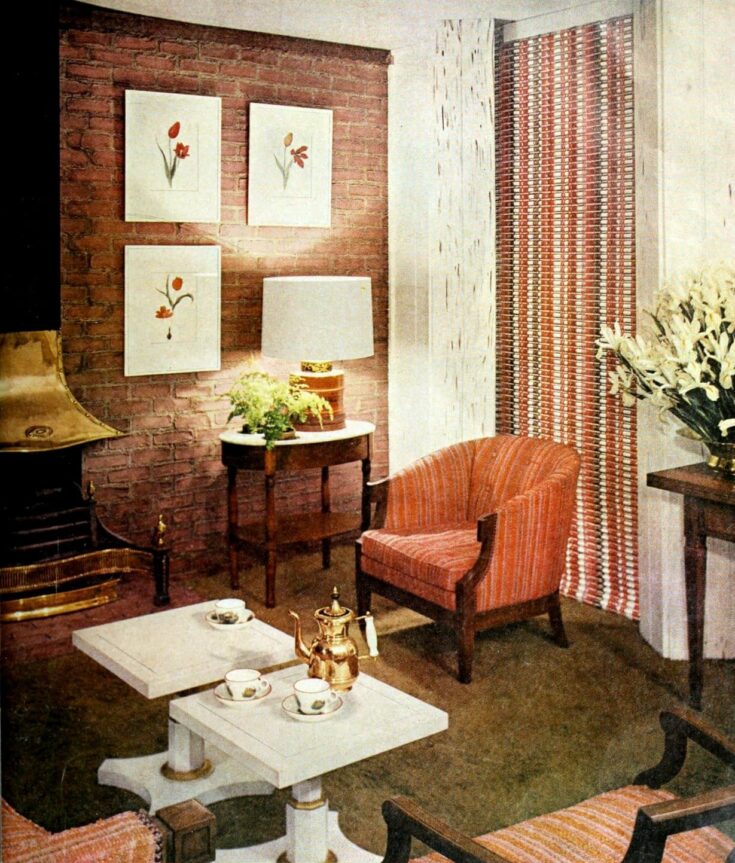 Here's a brown 1960s living room color scheme that still looked lively ...