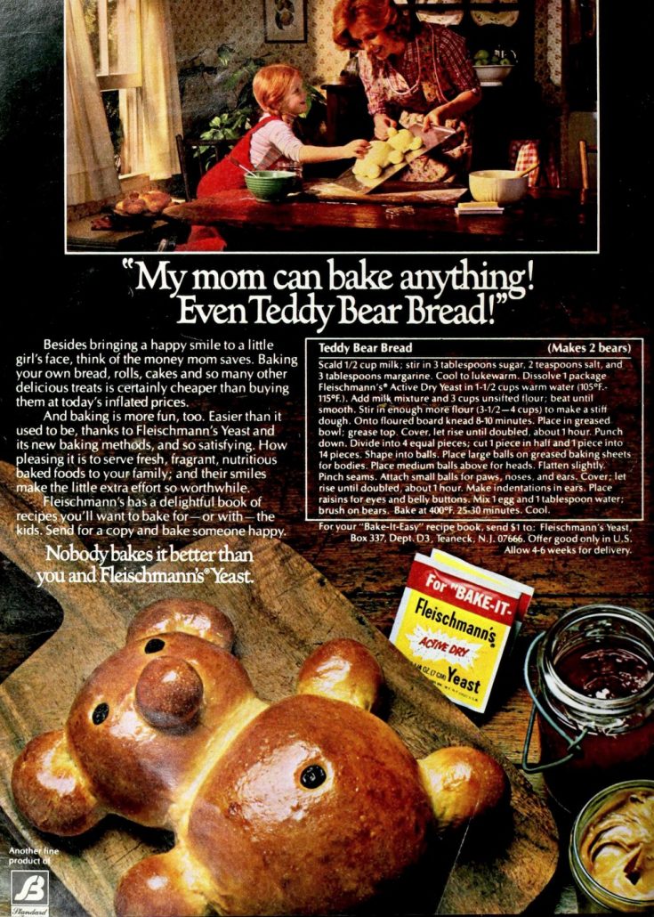 Teddy Bear bread: A cute retro recipe from 1980 - Click Americana