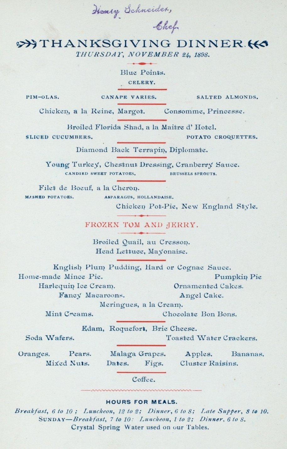 What a vintage Thanksgiving menu looked like before canned cranberry ...